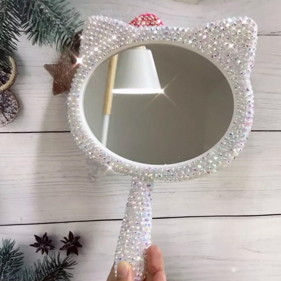 Hello Kitty | Makeup | Large Bedazzled Hello Kitty Hand Mirror | Poshmark